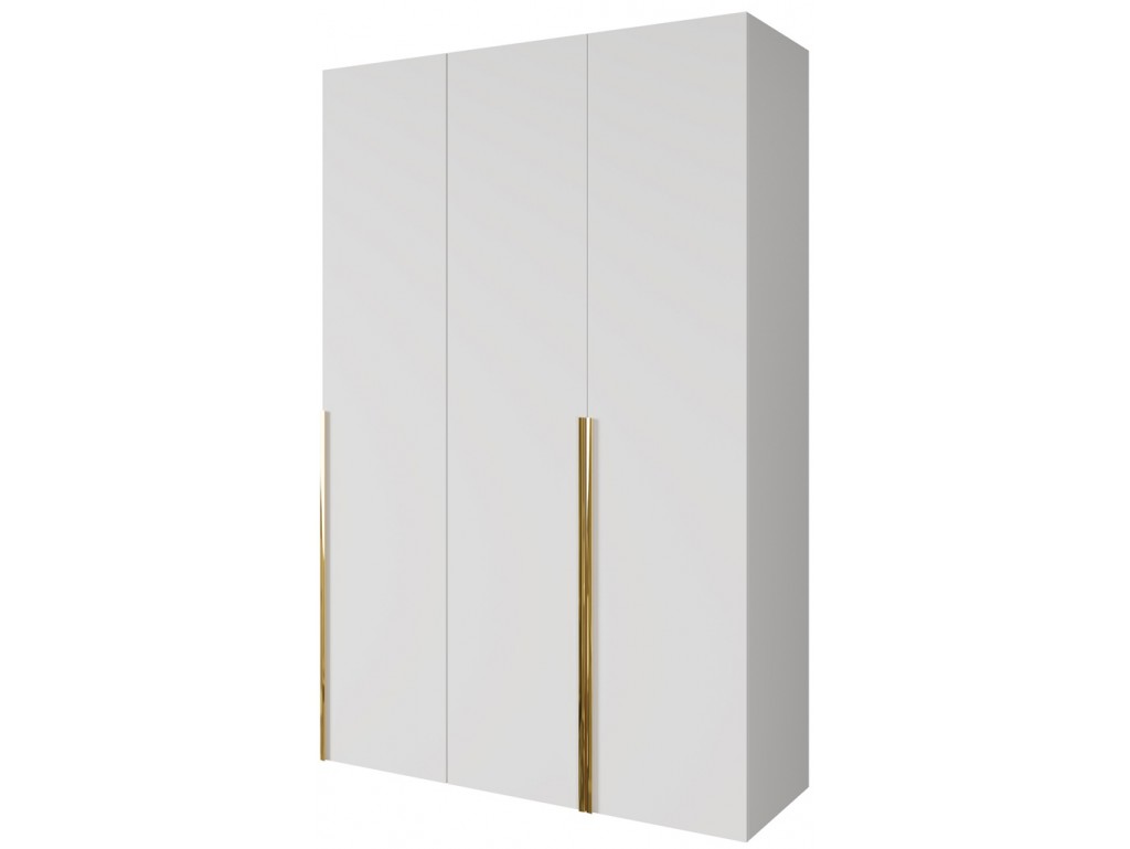 Szafa modułowa Alba 150 3D biała uchwyt złoty - meblify