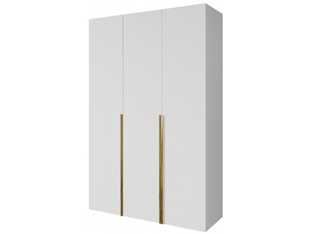 Szafa modułowa Alba 150 3D biała uchwyt złoty - meblify