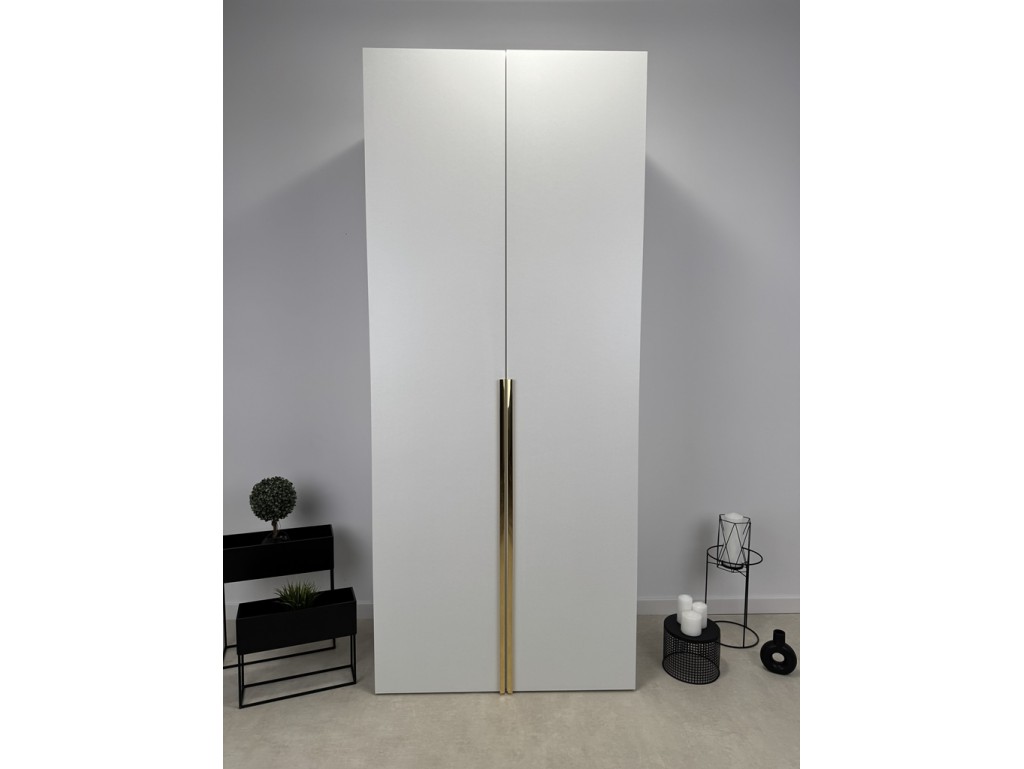 Szafa modułowa Alba 150 3D biała uchwyt złoty - meblify